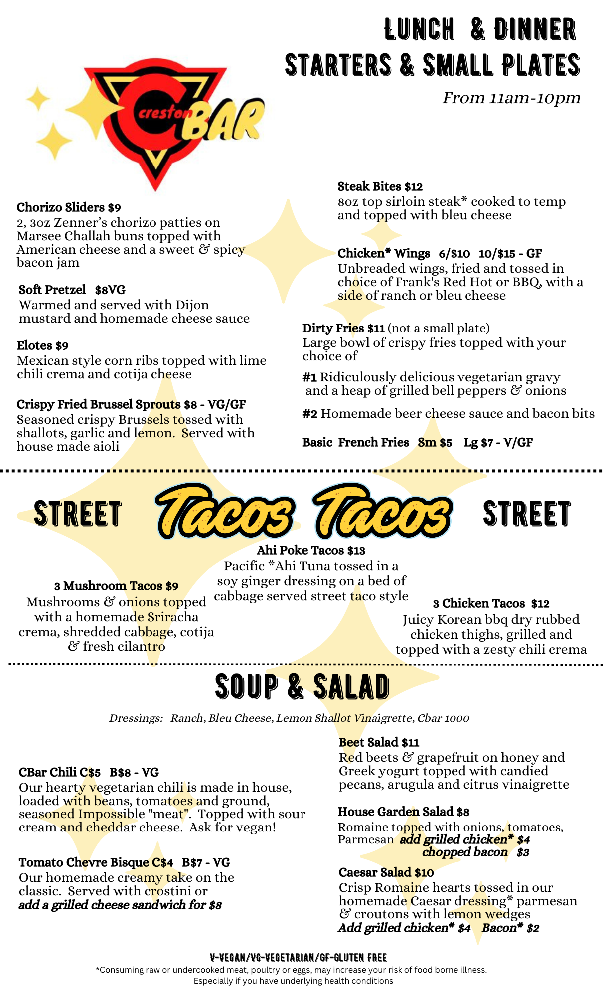 Snacks ~ Entrees ~ Burgers – CBar PDX