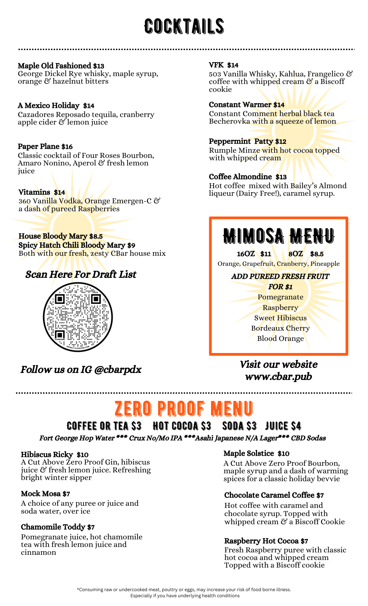 Draft Menu – CBar PDX