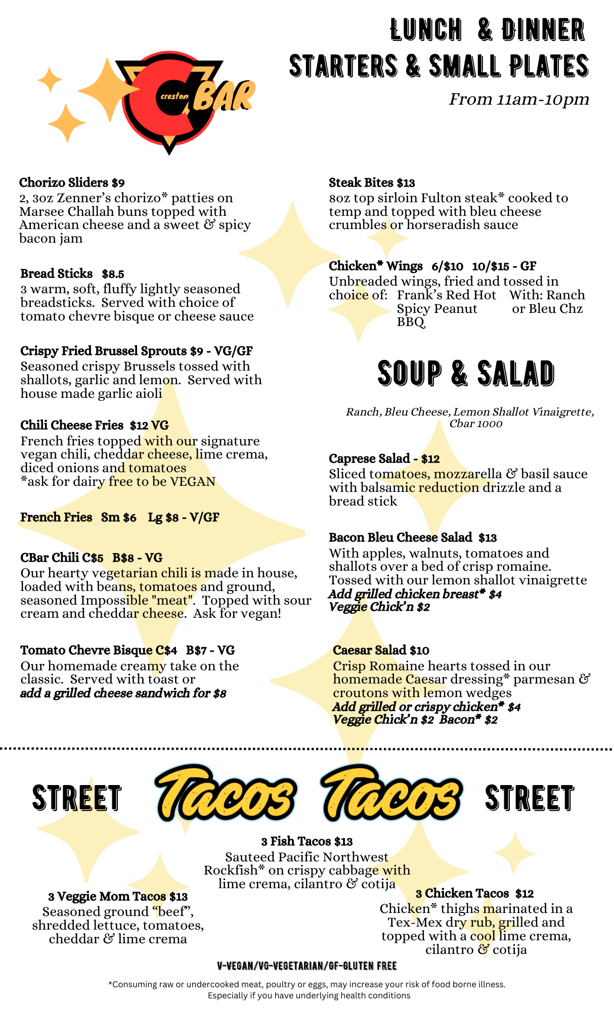 Snacks ~ Entrees ~ Burgers – CBar PDX