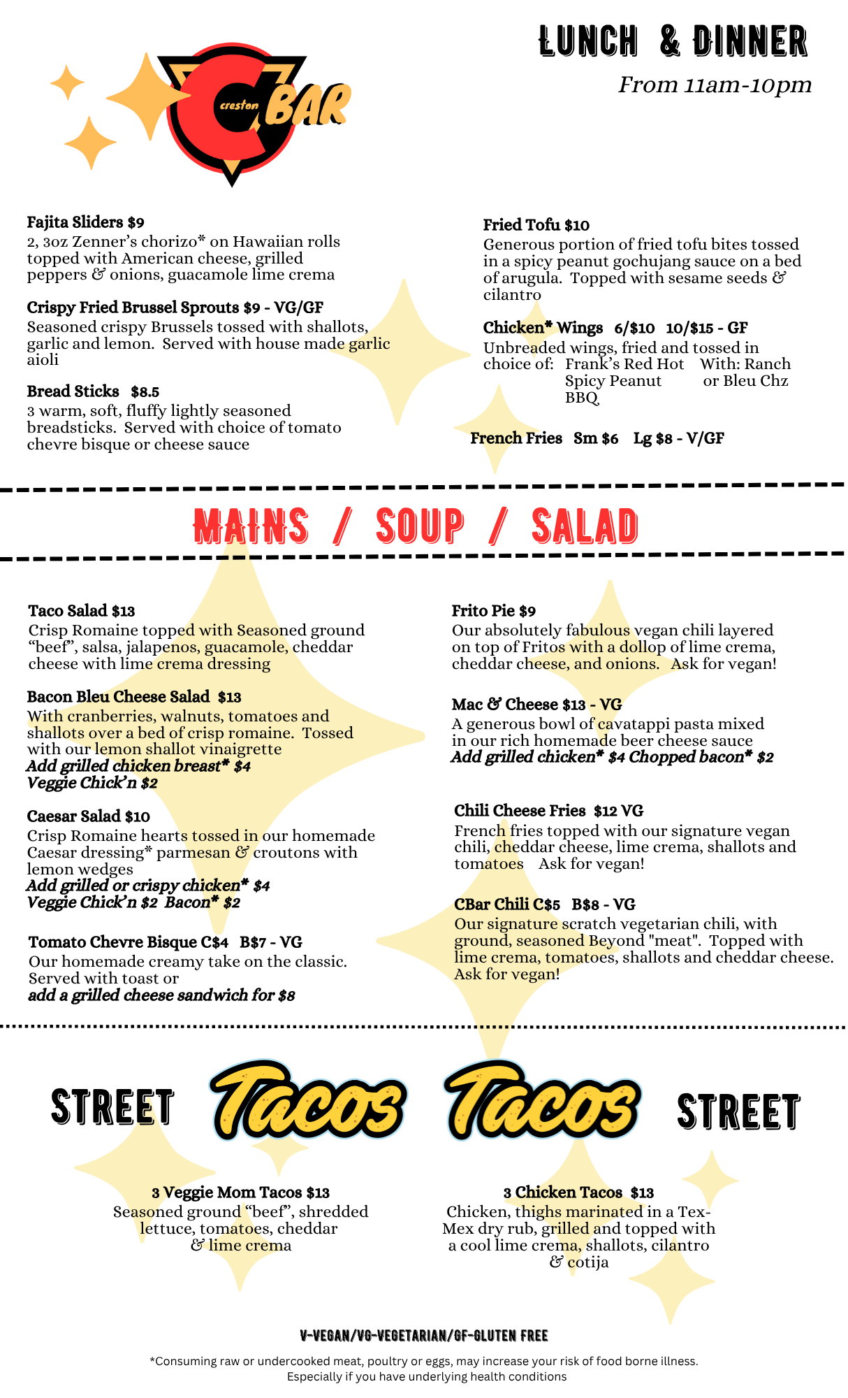 Snacks ~ Entrees ~ Burgers – CBar PDX